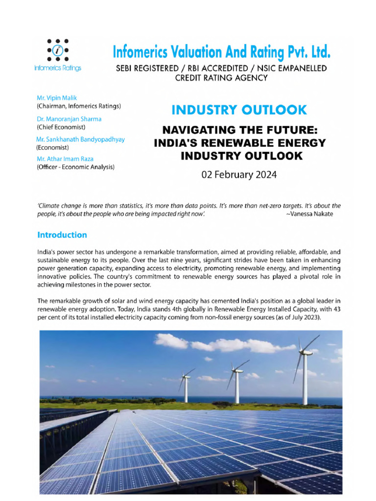 Renewable Energy Industry Feb24 | PDF | Renewable Energy | Wind Power