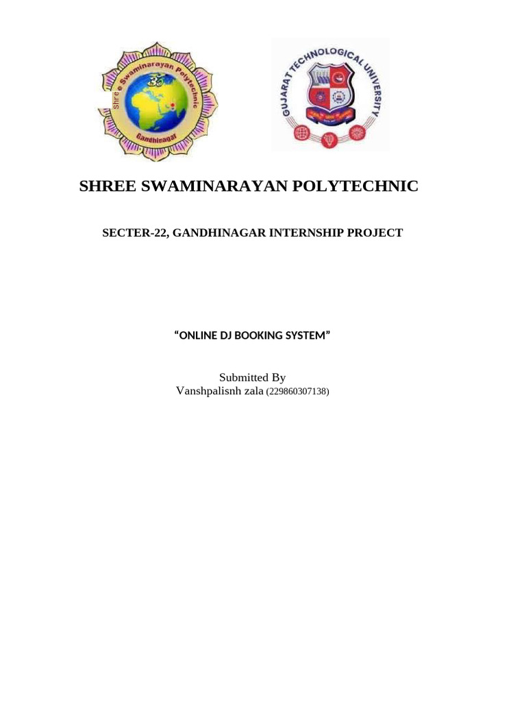 Shree Swaminarayan Polytechnic: Secter-22, Gandhinagar Internship ...