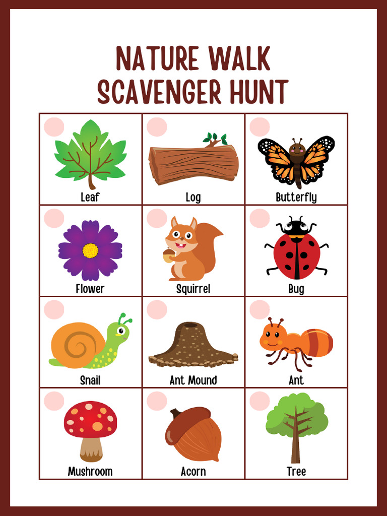 Science Activity - Nature Walk Scavenger Hunt For Kids | PDF