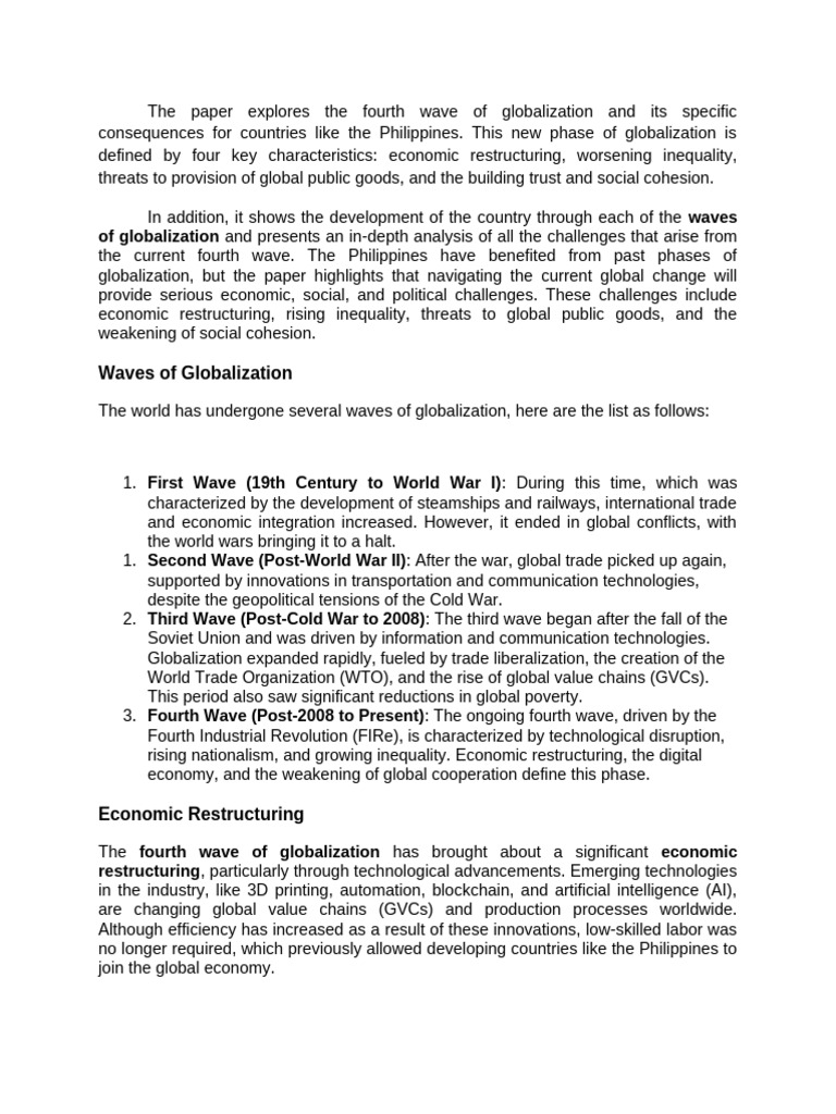 Synthesis - Understanding The New Globalization - Implications For The ...