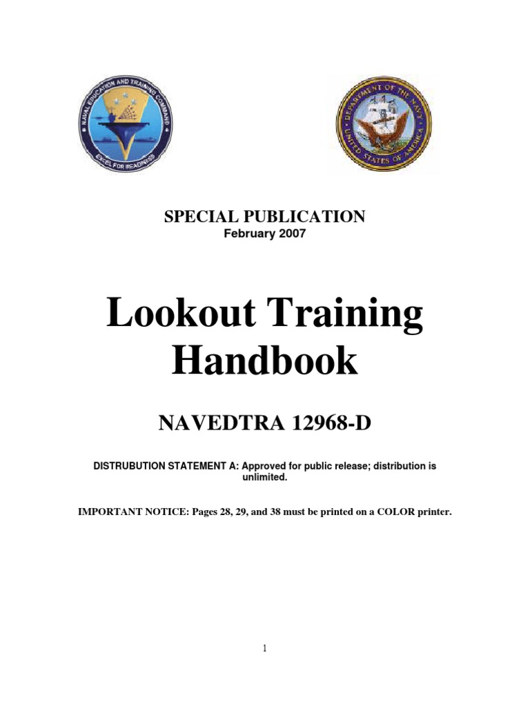 US Navy Course NAVEDTRA 12968D - Lookout Training Handbook | Eye | Lens ...