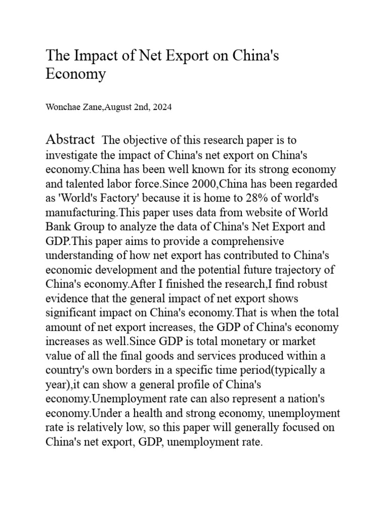 Term Paper For PKU | PDF | Balance Of Trade | Gross Domestic Product