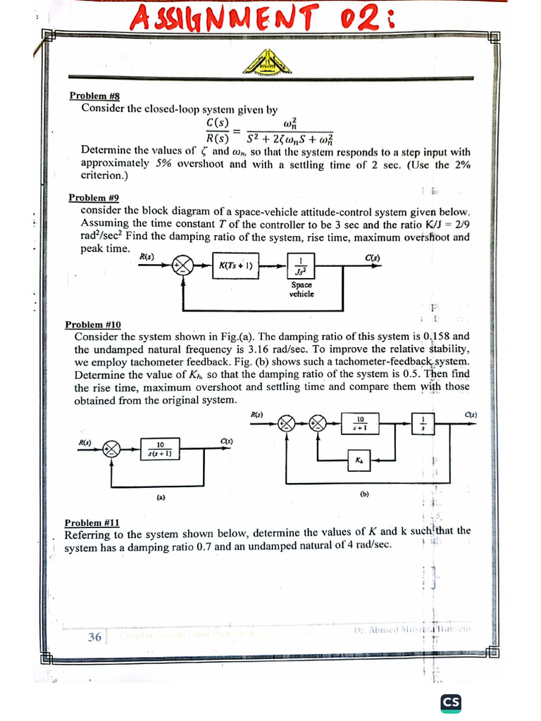 Assignment 02 Control Engineering | PDF
