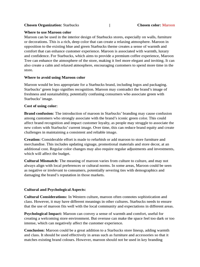 Micro OB Assignment (Pentone 1815C) | PDF | Brand | Starbucks