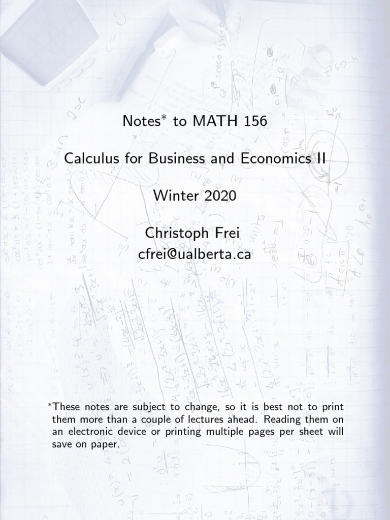Chapter 1 Calculus | PDF | Integral | Present Value