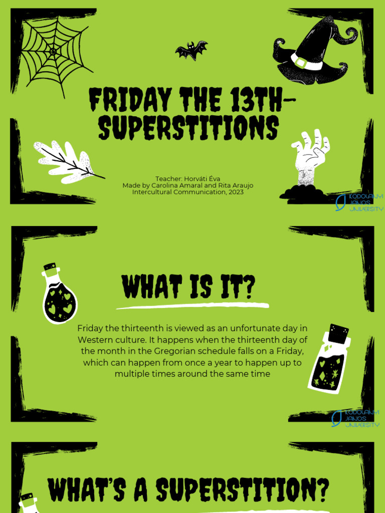 FRIDAY The 13th - Superstitions Carolina and Rita | PDF | Superstitions ...