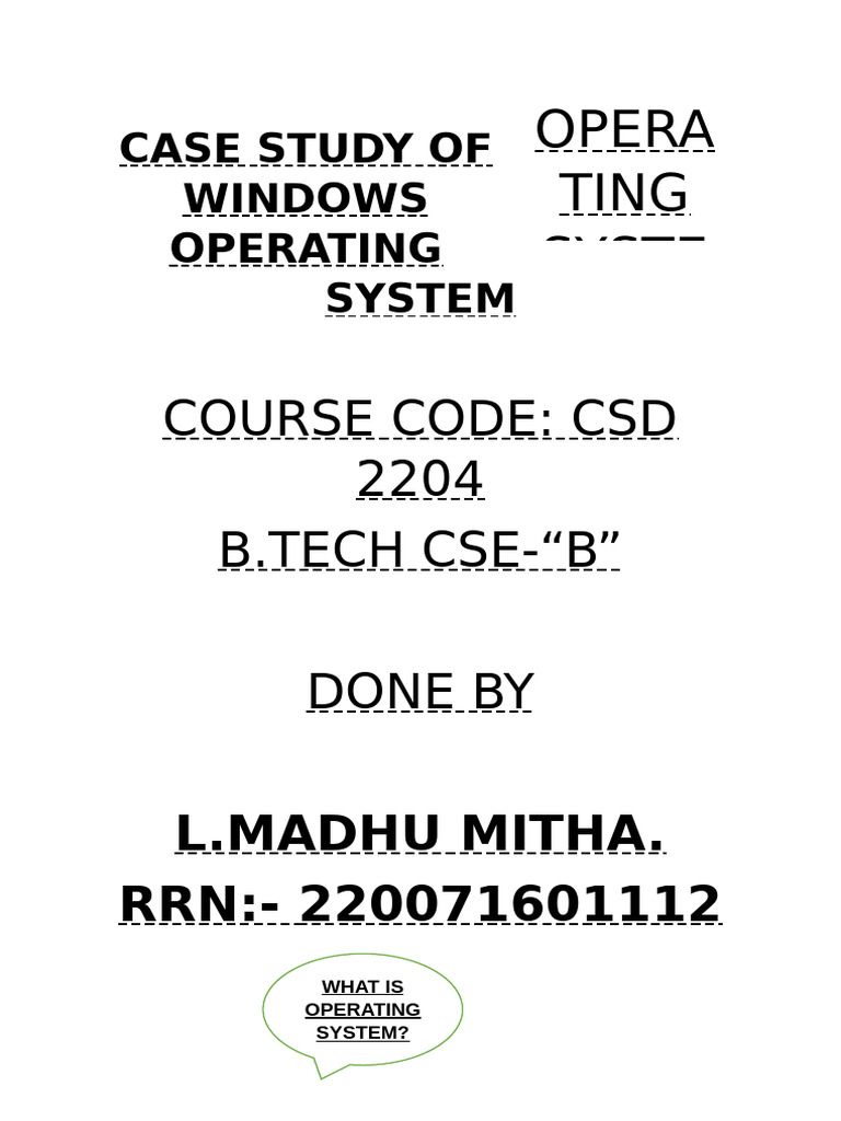Case Study of Windows Operating System | PDF | Microsoft Windows | Operating System