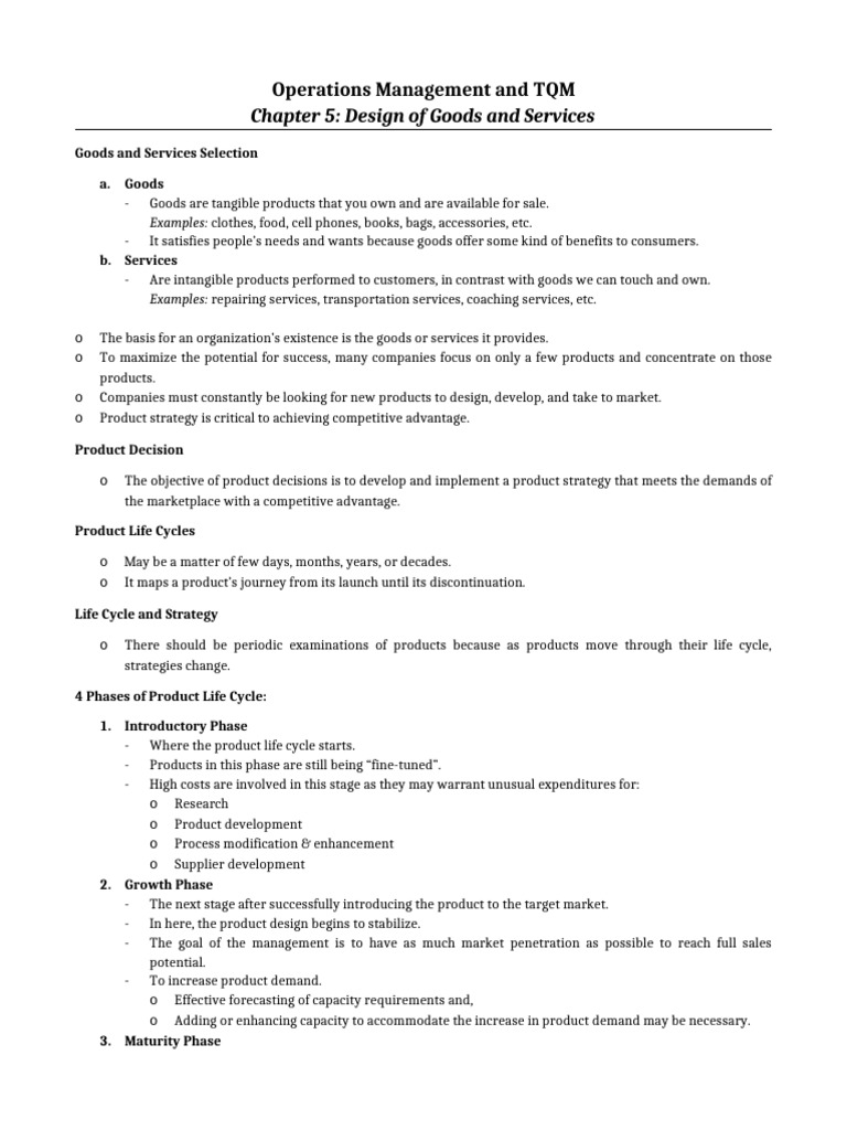 Chapter 5. Design of Goods and Services | PDF | Recycling | Computer ...