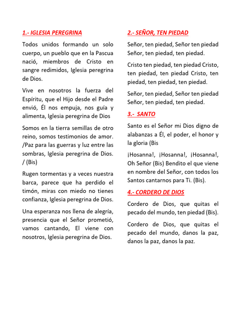 Canciones Octubre 24 | PDF | Cristo (título) | Amor