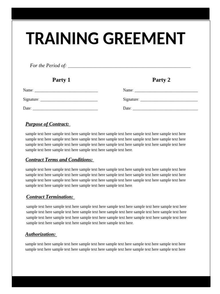 Training-Agreement-Template-WPS Office | PDF