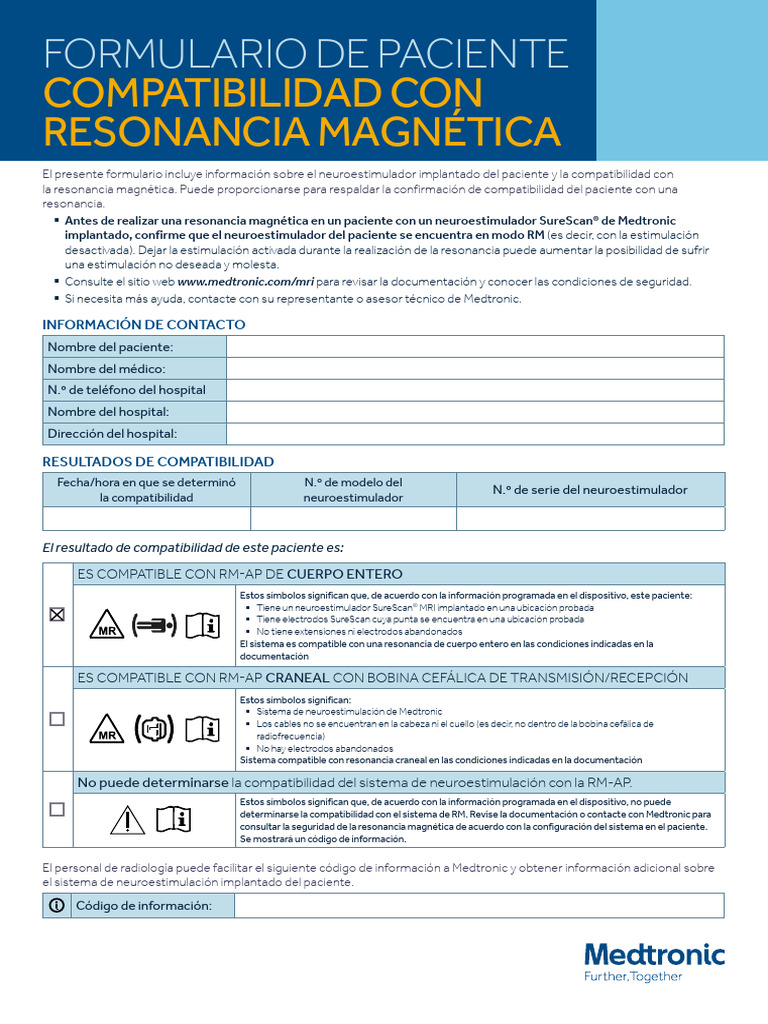 UC201303340bES SureScan MRI Pain Patient Eligibility Form Final | PDF ...
