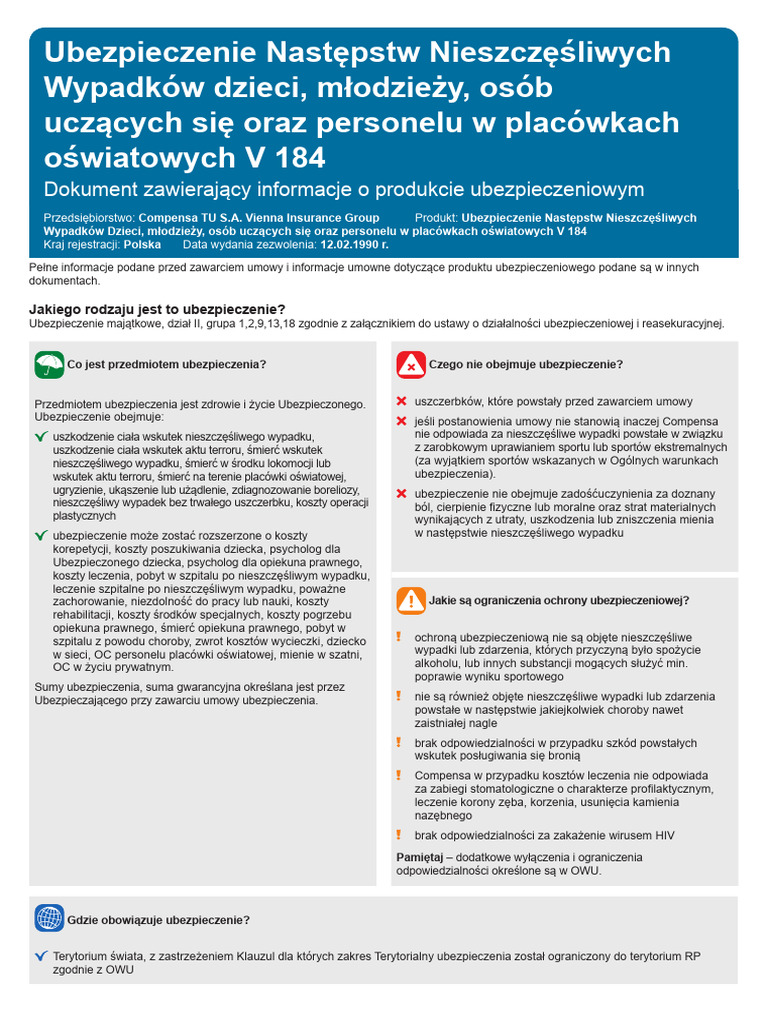 NNW Szkolne Compensa Karta Produktu | PDF