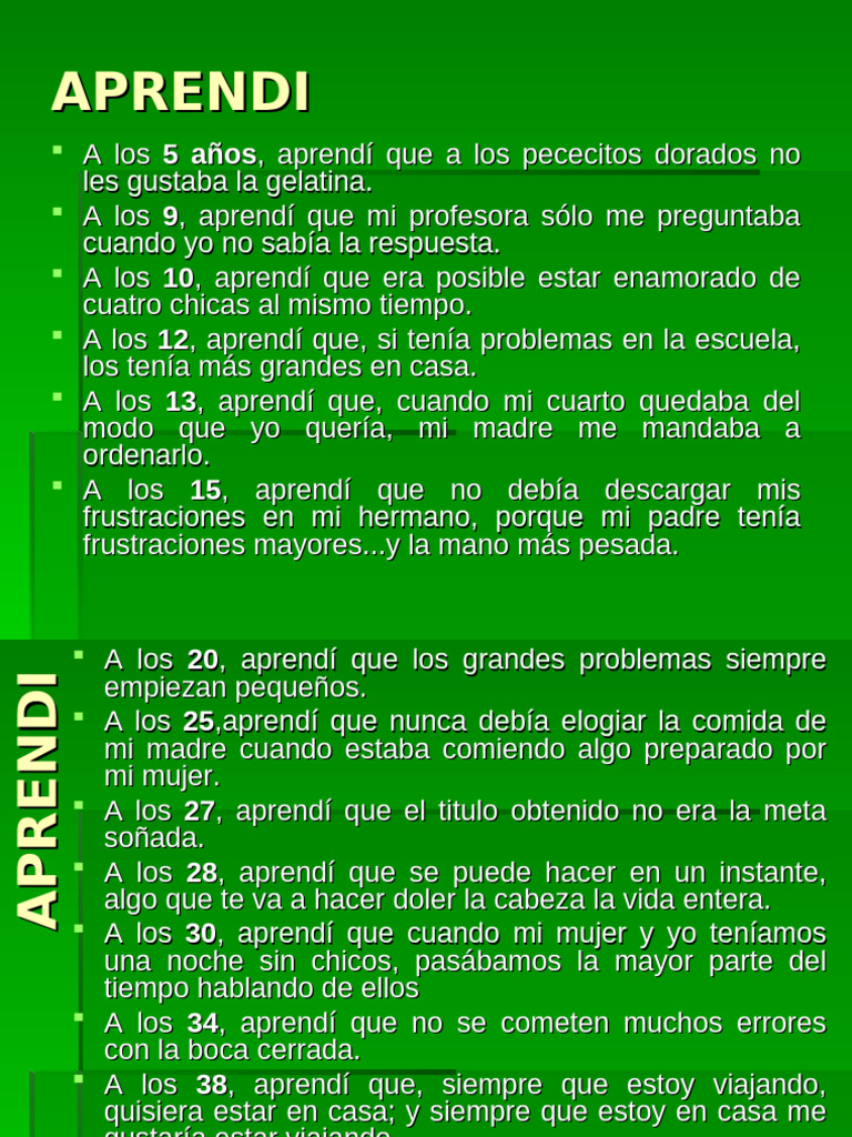 Lecciones de vida a través de los años | PDF | Relaciones personales ...