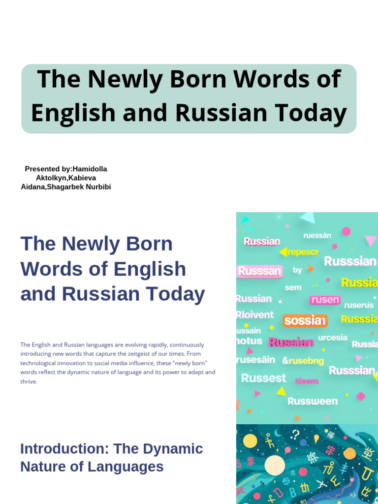 The Newly Born Words of English and Russian Today PDF | PDF | English ...