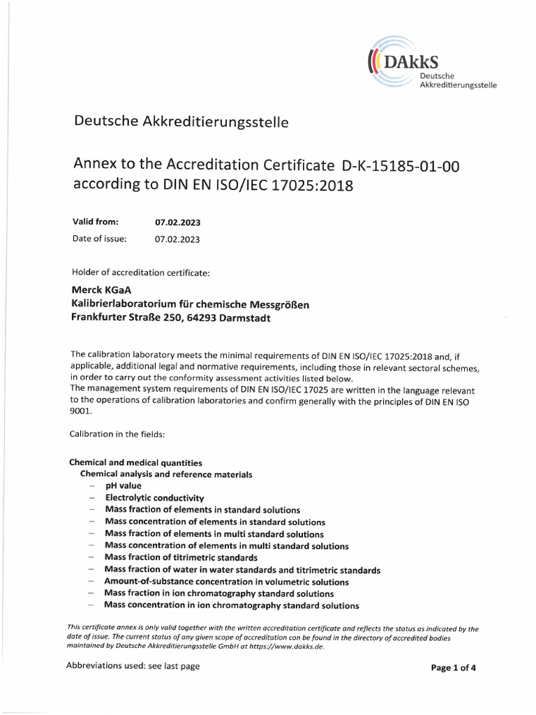17025-En Merck 1 | PDF