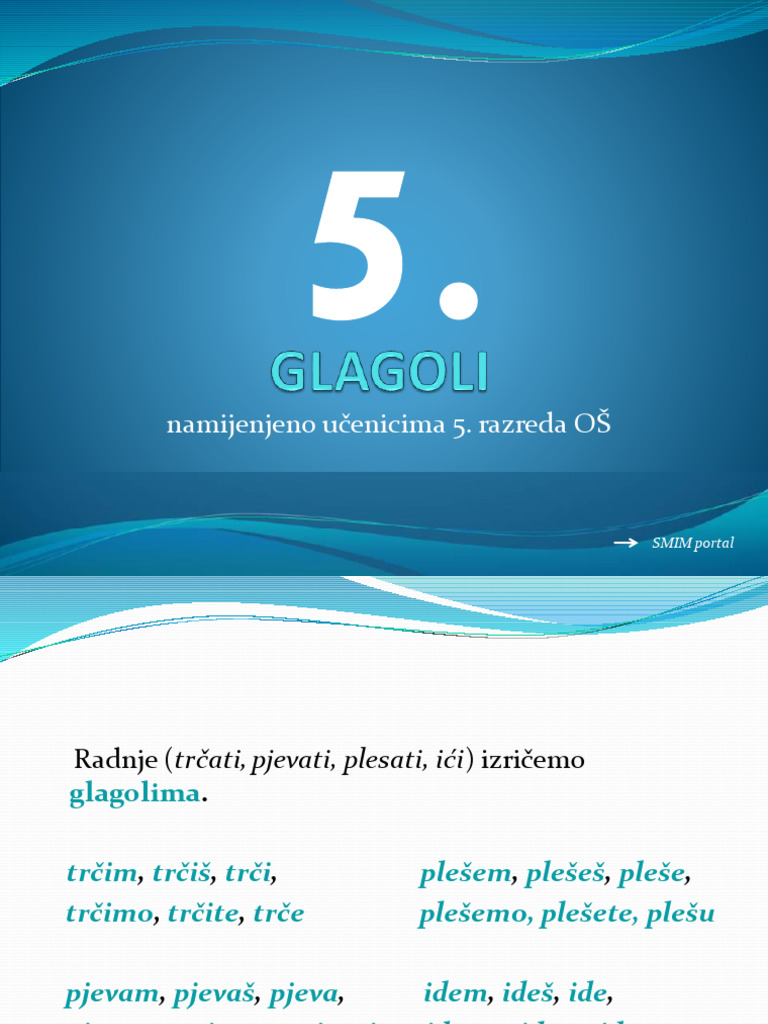 Glagoli 5. Razred | PDF