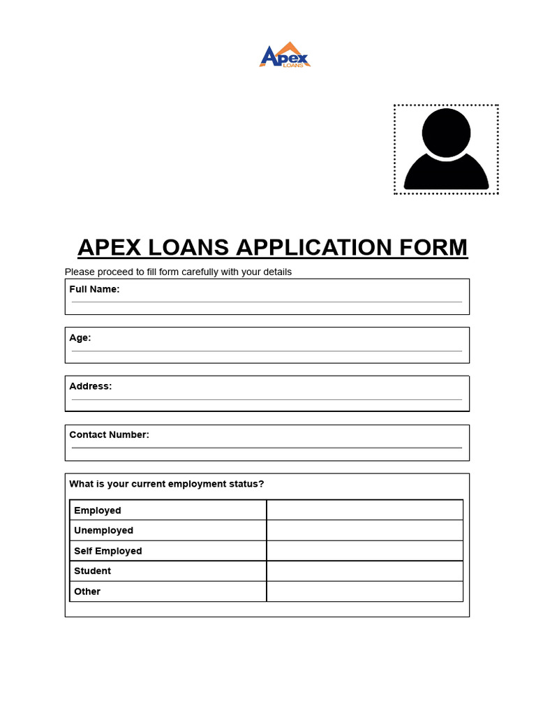 Apex Loans Application Form | PDF