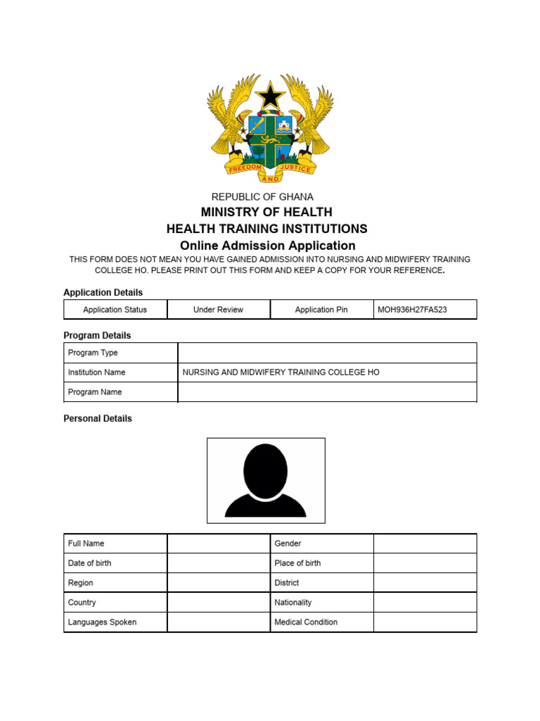 Moh Application Form | PDF