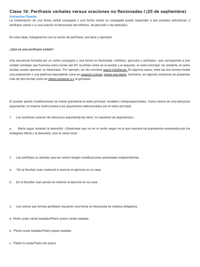 Clase 19_ Perífrasis verbales versus oraciones no flexionadas I (25 de ...