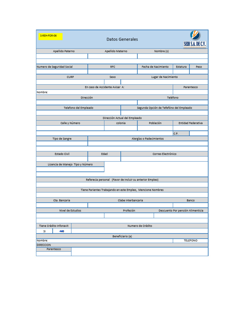 S Reh For 06 Datos Generales | PDF