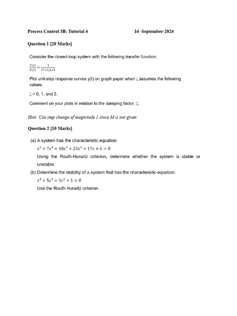 Process Control Tutorial 4 Guide | PDF | Technology & Engineering