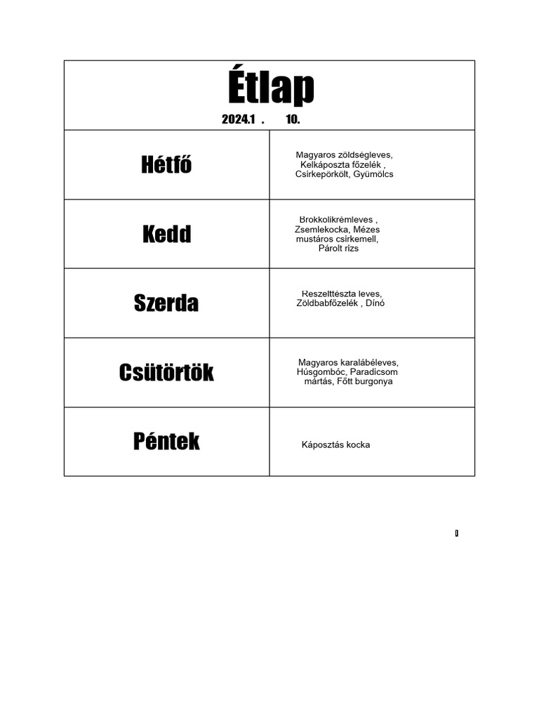 Étlap 1 | PDF
