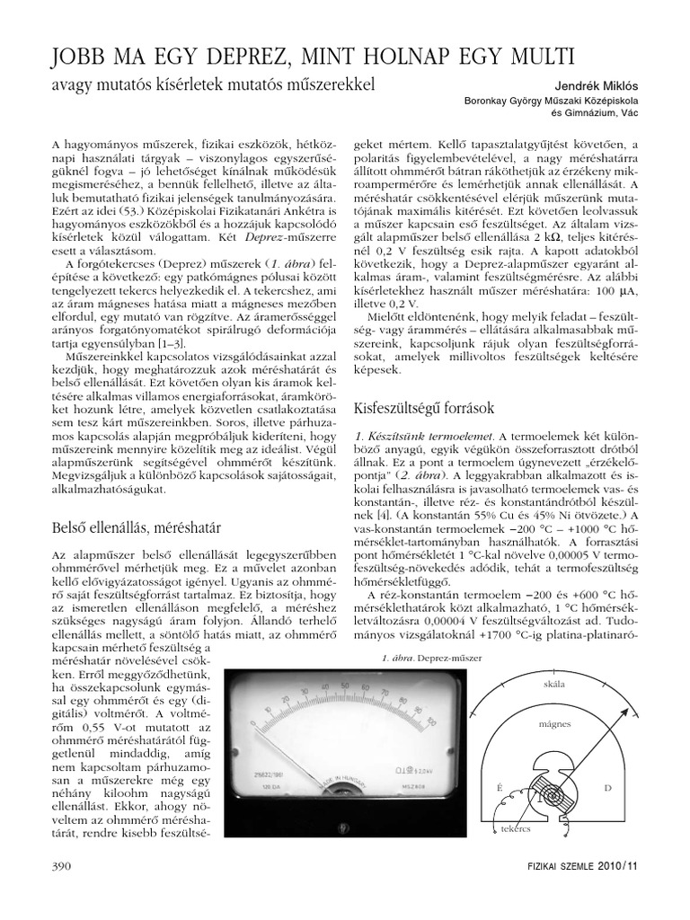 Jendrek Miklos Deprez Muszerek | PDF