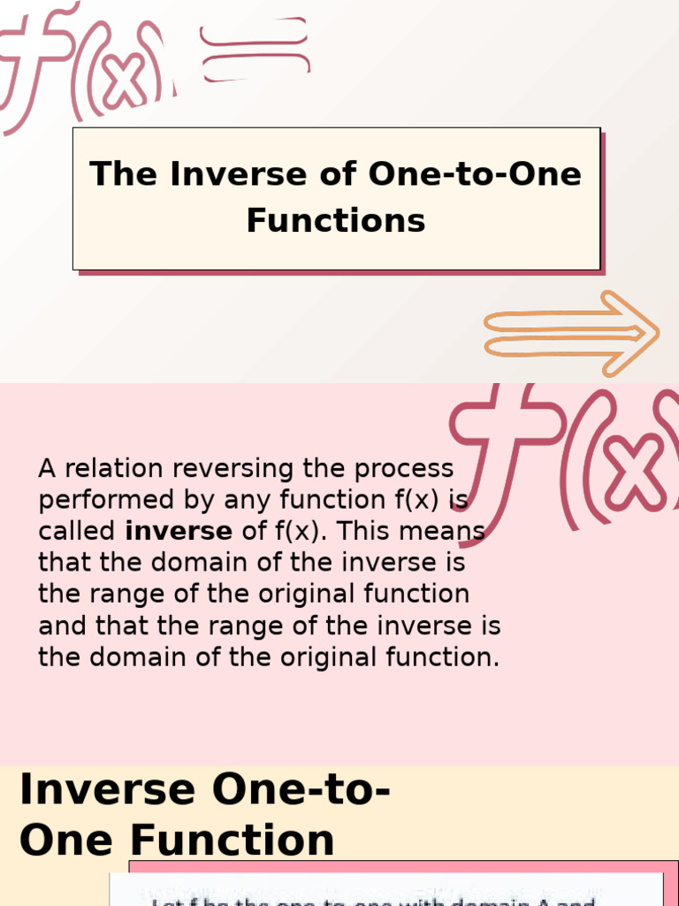 Finding Inverses of One-to-One Functions | PDF