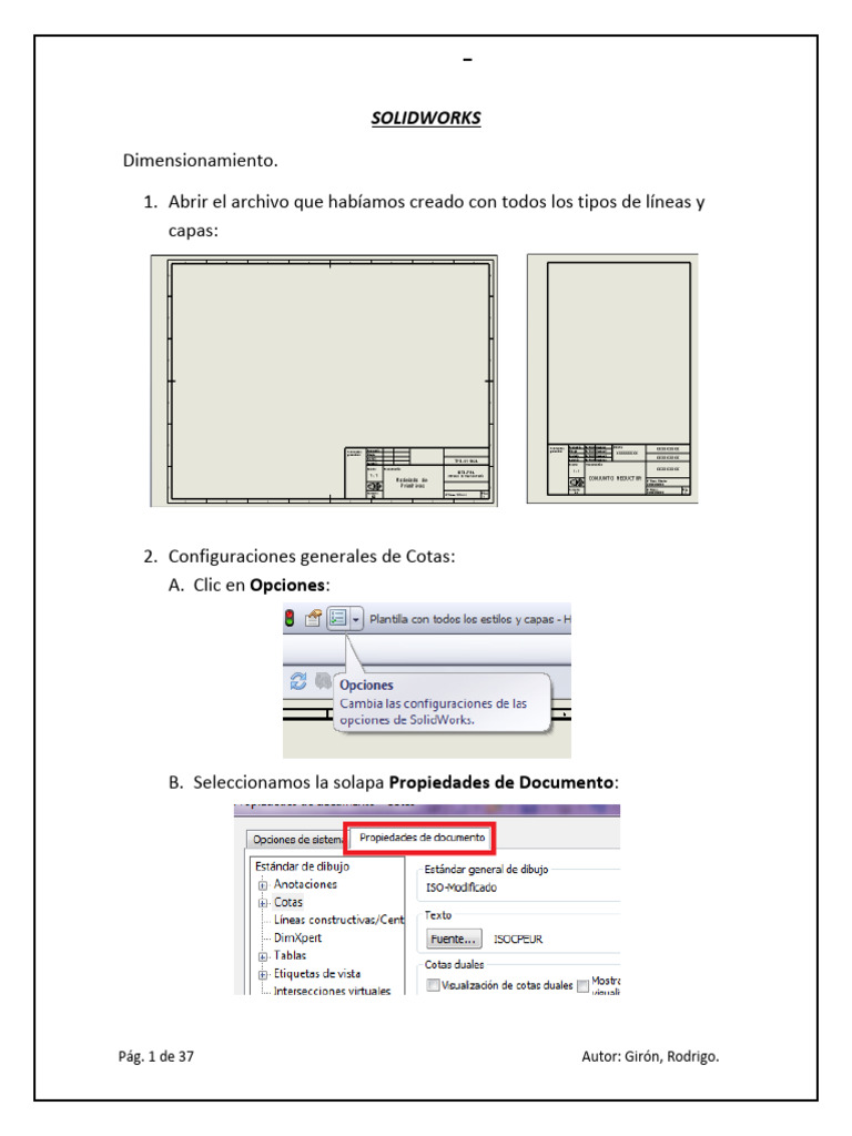 Guía de Dimensionamiento en SolidWorks | PDF | Informática