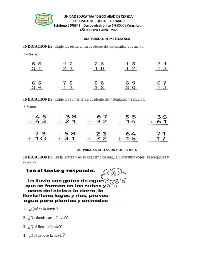 Actividades de Tercero............ | PDF