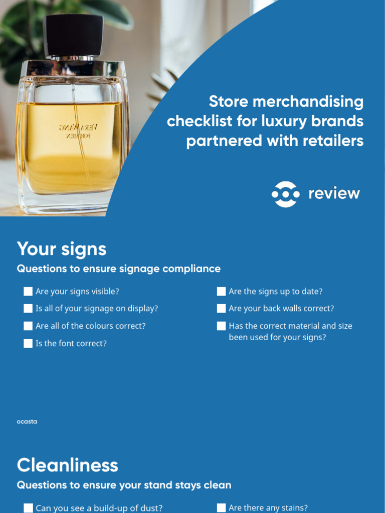 Luxury Store Merchandising Checklist | PDF