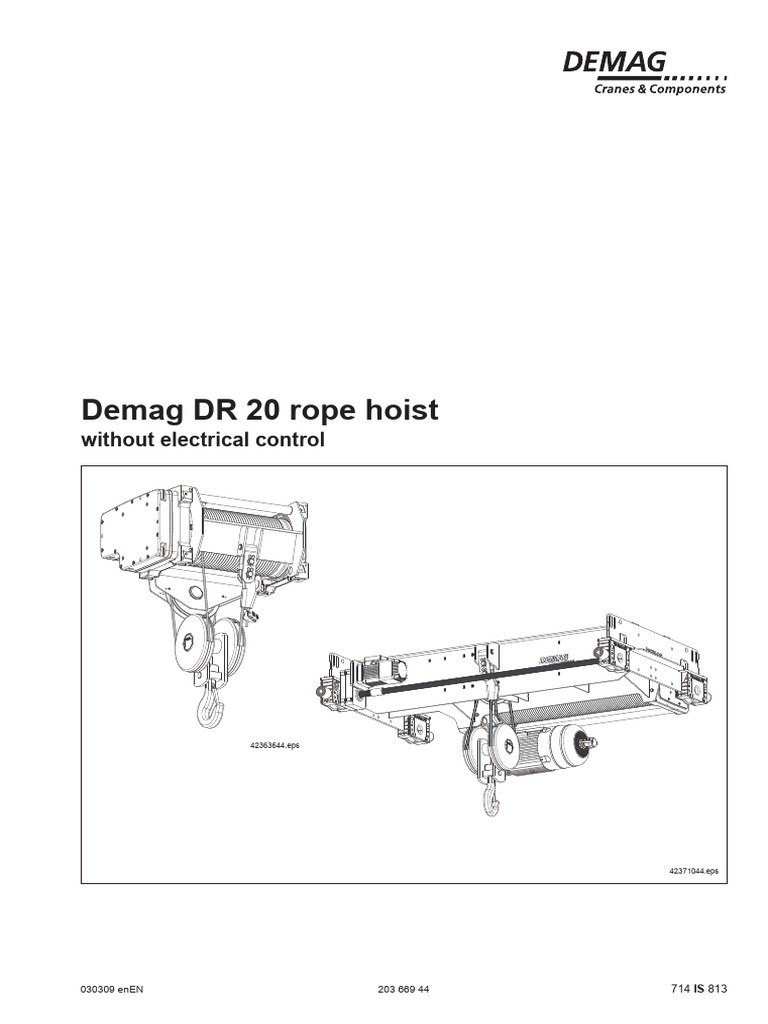 Dokumen - Tips Demag DR 20 Rope Hoist Hoist Gearbox Ezdr Double Rail ...
