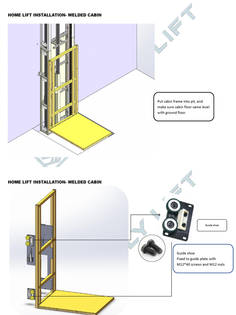 Hydraulic Home Lift Installation-Welded Cabin | PDF