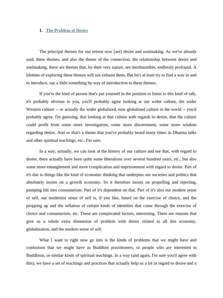 Exploring Desire and Spirituality | PDF | Enlightenment In Buddhism ...