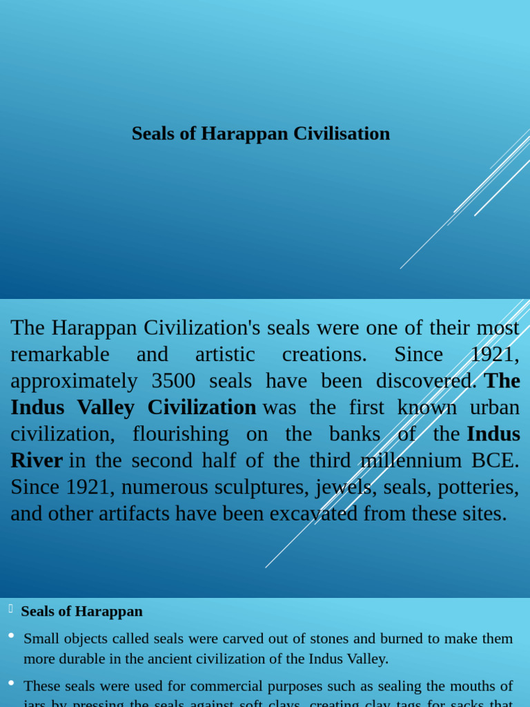 Seals of Harappan Civilization | PDF