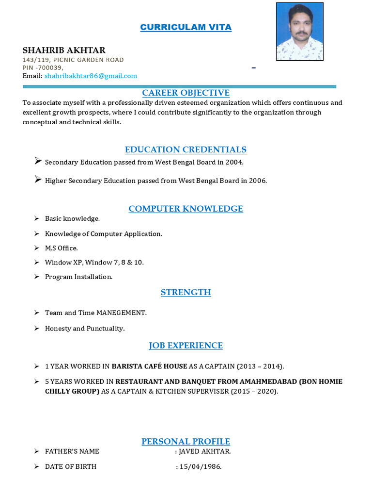 Shahrib Akhtar CV and Professional Profile | PDF