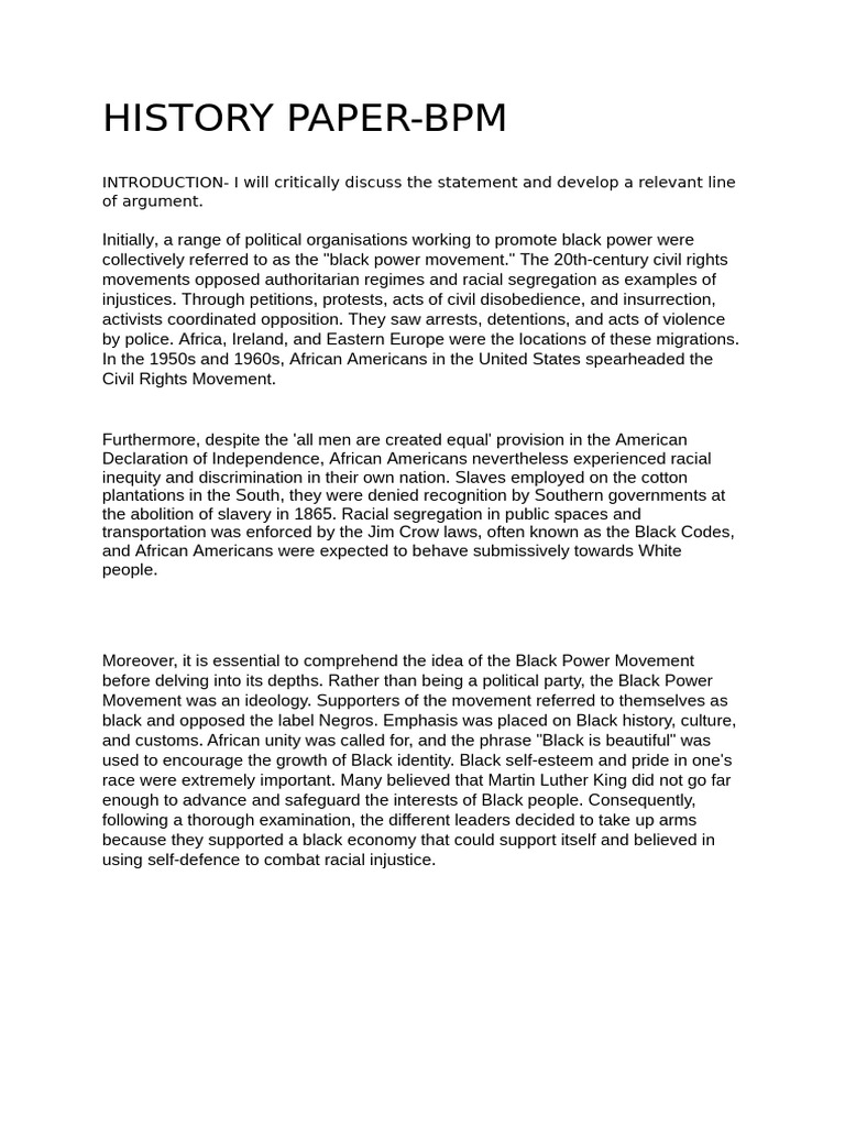 Black Power Movement: Key Figures & Impact | PDF | Black Panther Party ...