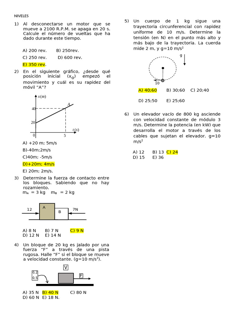 EXAMEN QUINCENAL NOVIEMBRE FISICA | PDF | Fenomeno fisico | Física