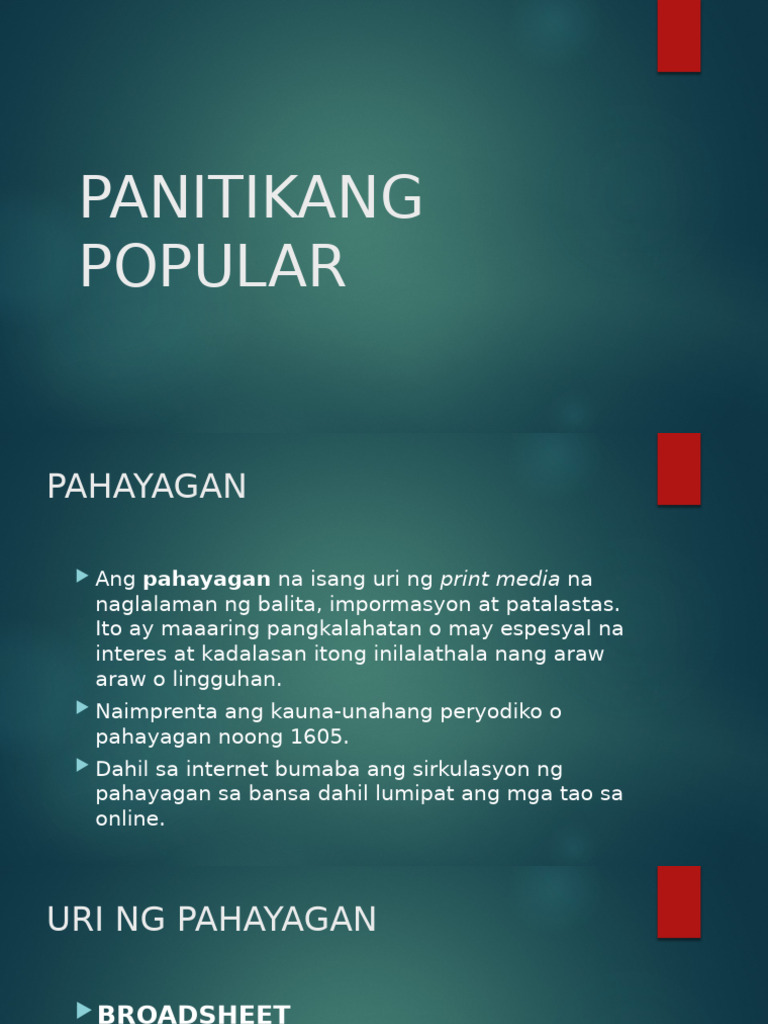 Panitikang Popular Pahayagan | PDF