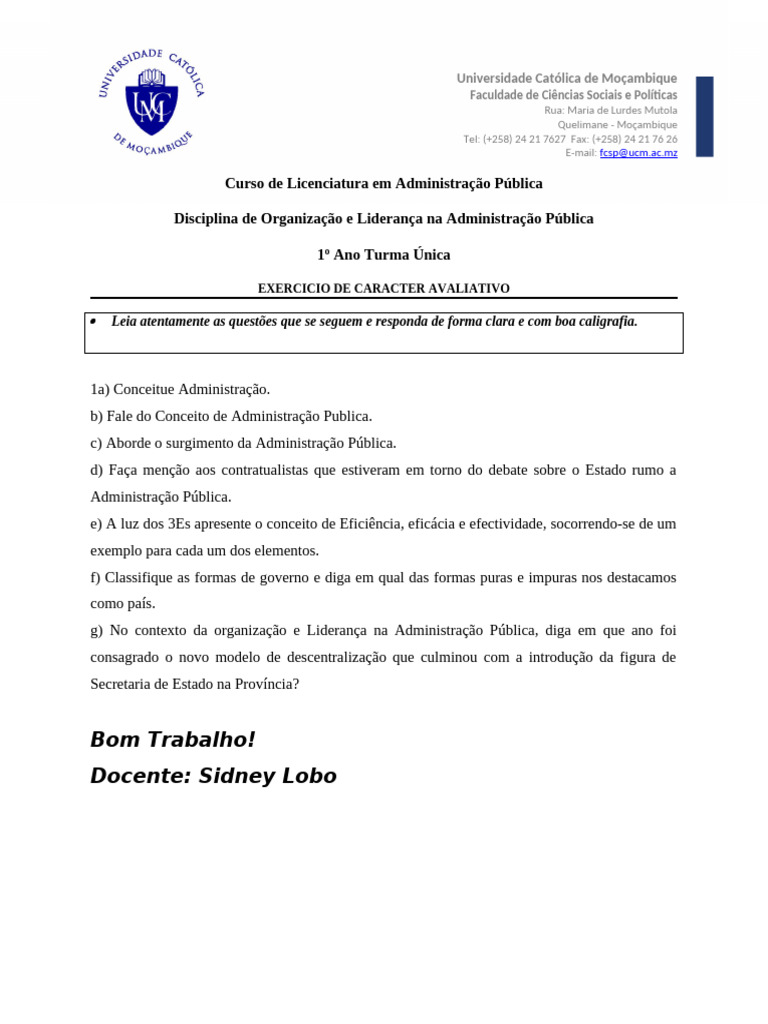 Exercicio de Consolidacao Das Aulas | PDF