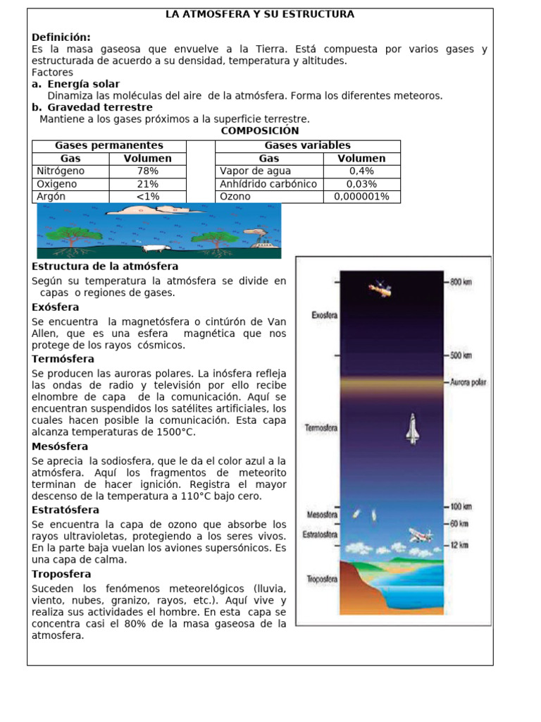 La Atmosfera y Su Estructura | PDF