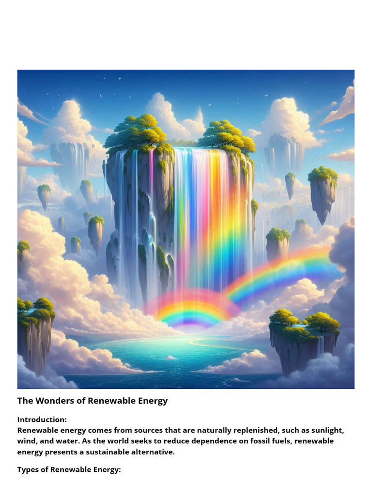 The Wonders of Renewable Energy | PDF | Technology & Engineering