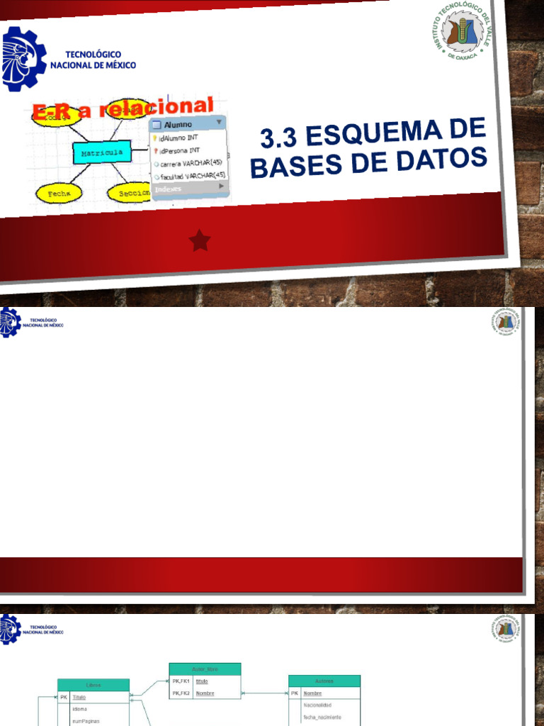 3.3 Esquema de Bases de Datos | PDF | Base de datos relacional | Bases de datos