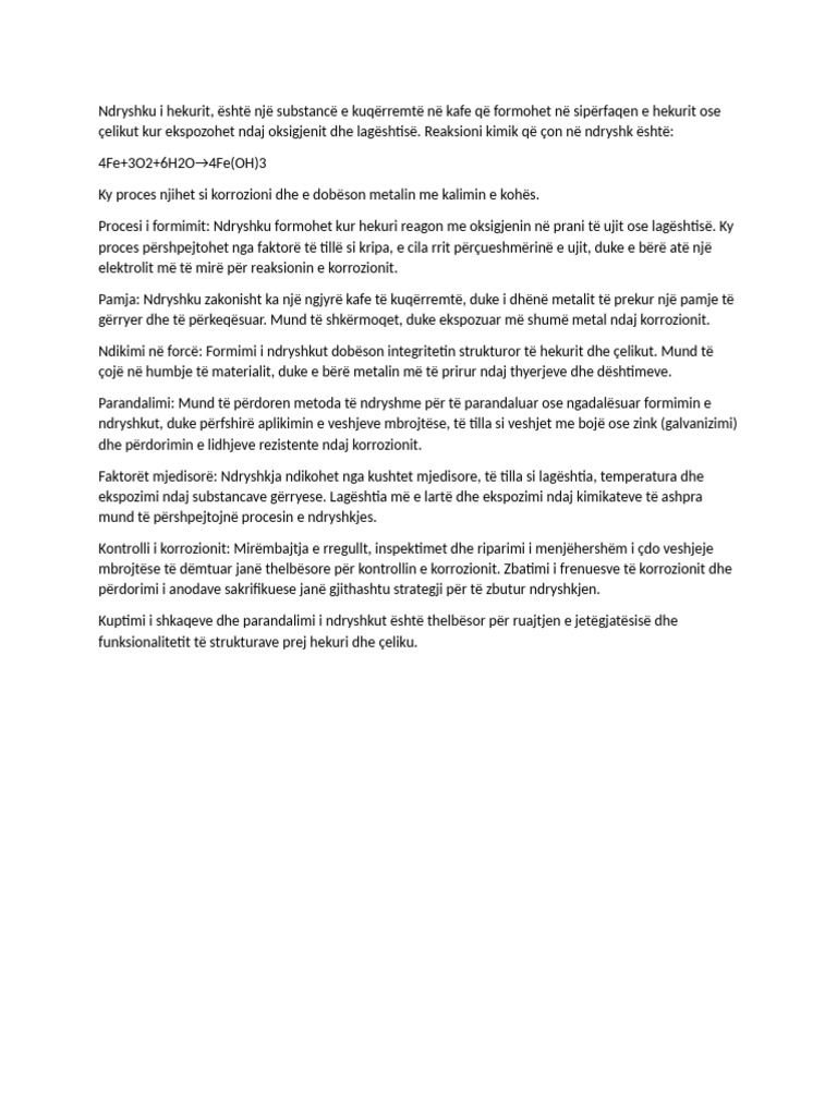 Ndryshkja Hekurit | PDF