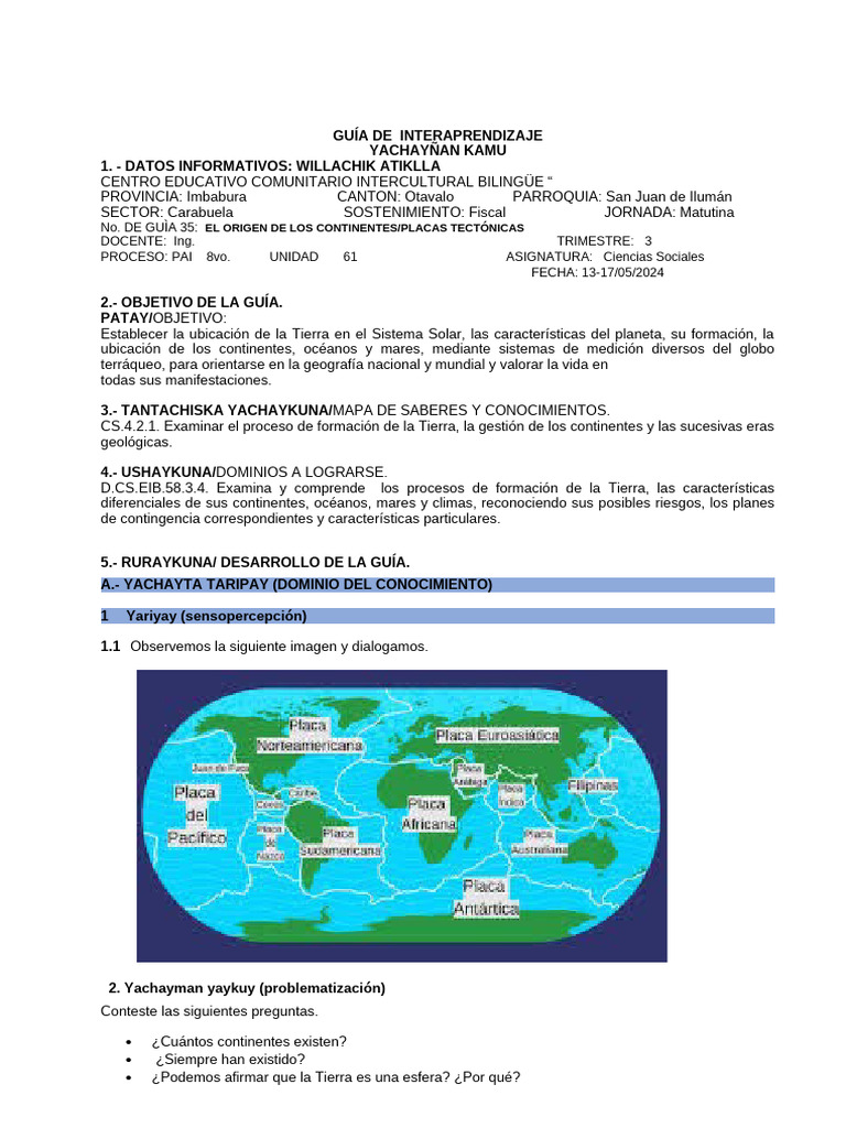 8vo Eess Guia 35 Trim 3 | PDF | Temblores | Placas tectónicas