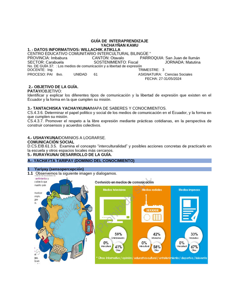 8vo Eess Guia 37trim3 | PDF | Medios de comunicación en masa | Medios de comunicación)