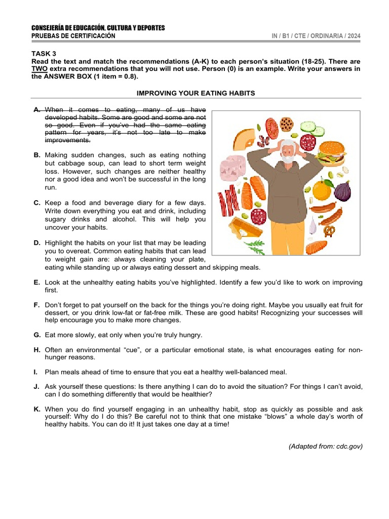 READING PRACTICE 1 - FOOD _ KEY | PDF | Bat | Eating