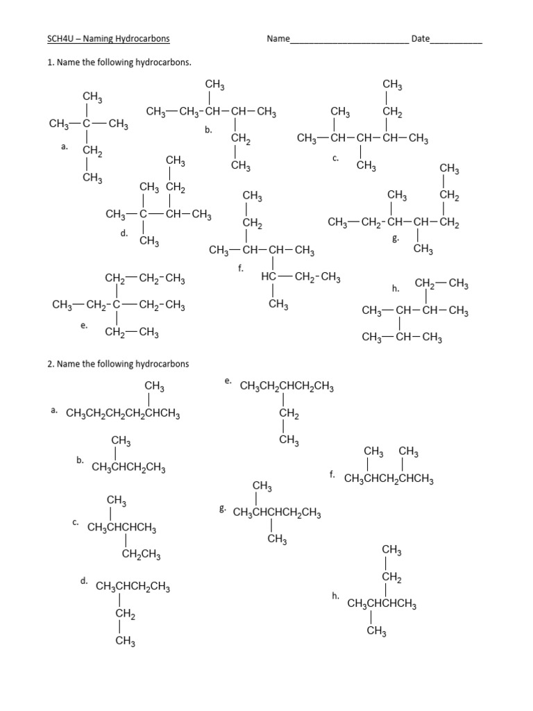 Hydrocarbon Naming and Isomers Guide | PDF | Organic Chemistry | Chemistry