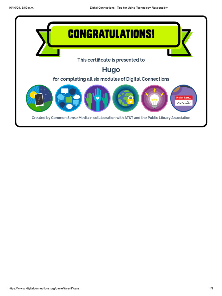 Digital Connections - Tips For Using Technology Responsibly | PDF | Art ...