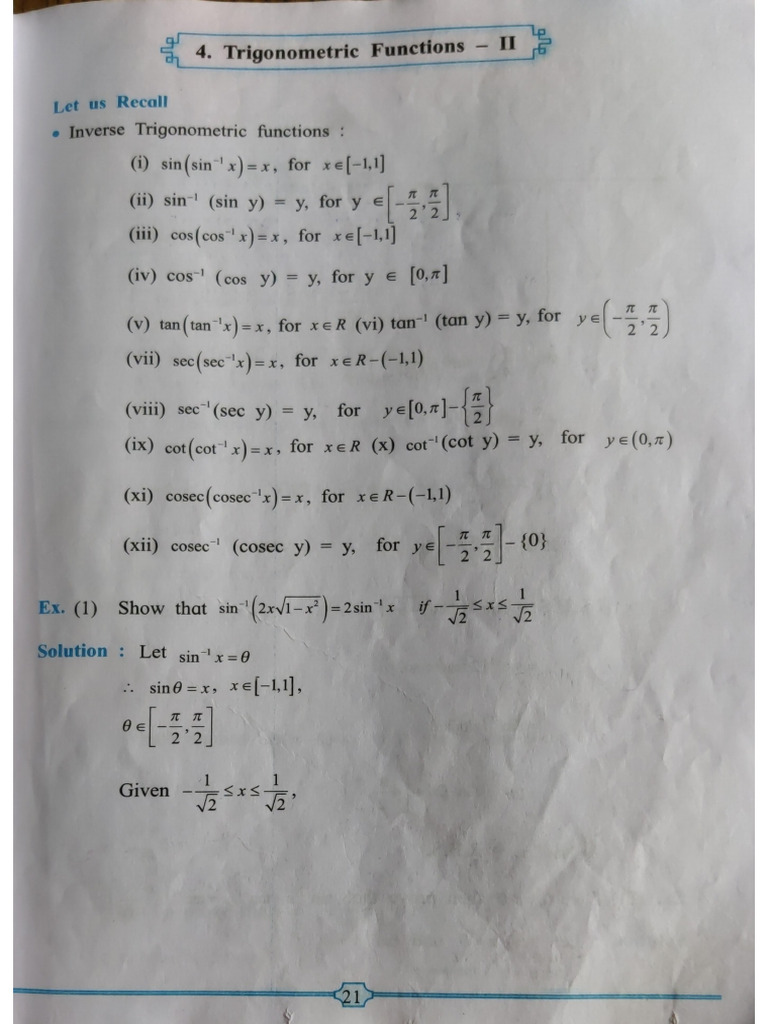 Trignometric Function II | PDF